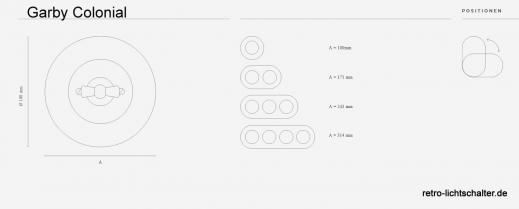 Garby Colonial robuster weißer Retro-Porzellandrehschalter